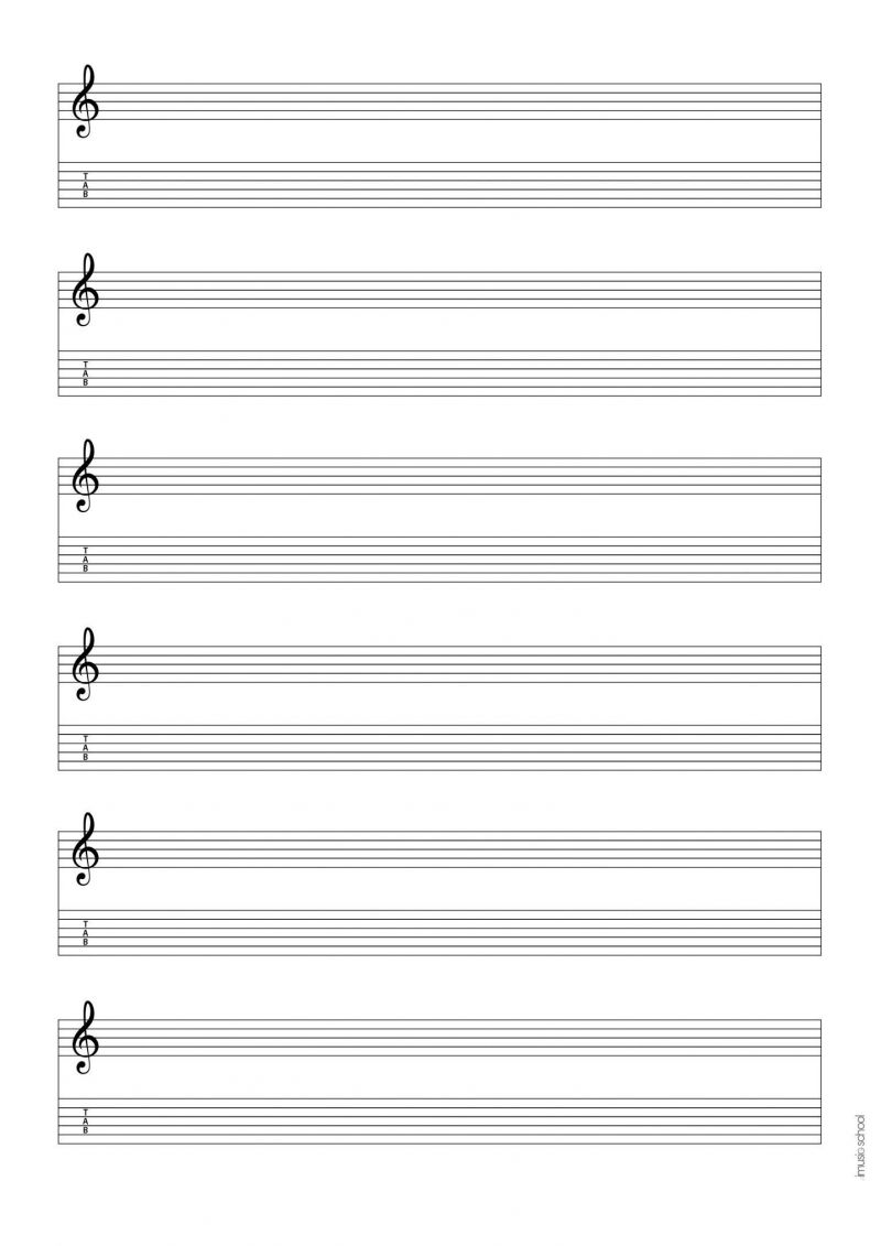 Papier Musique - Partitions, tablatures, grilles d'accords vierges